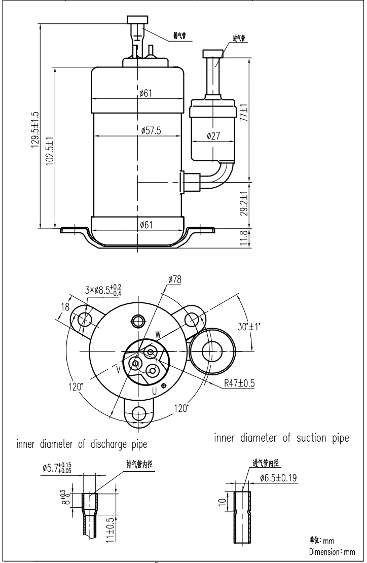 Mini Rotary Compressor TS2802Y6-T (24VDC, R290) - MOIR COOLING